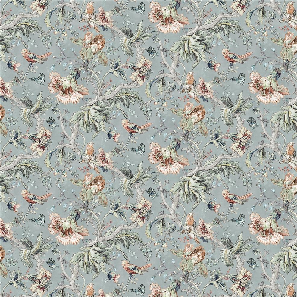 Suffolk Garden - Chalk Blue fabric | English Heritage Fabrics | English ...