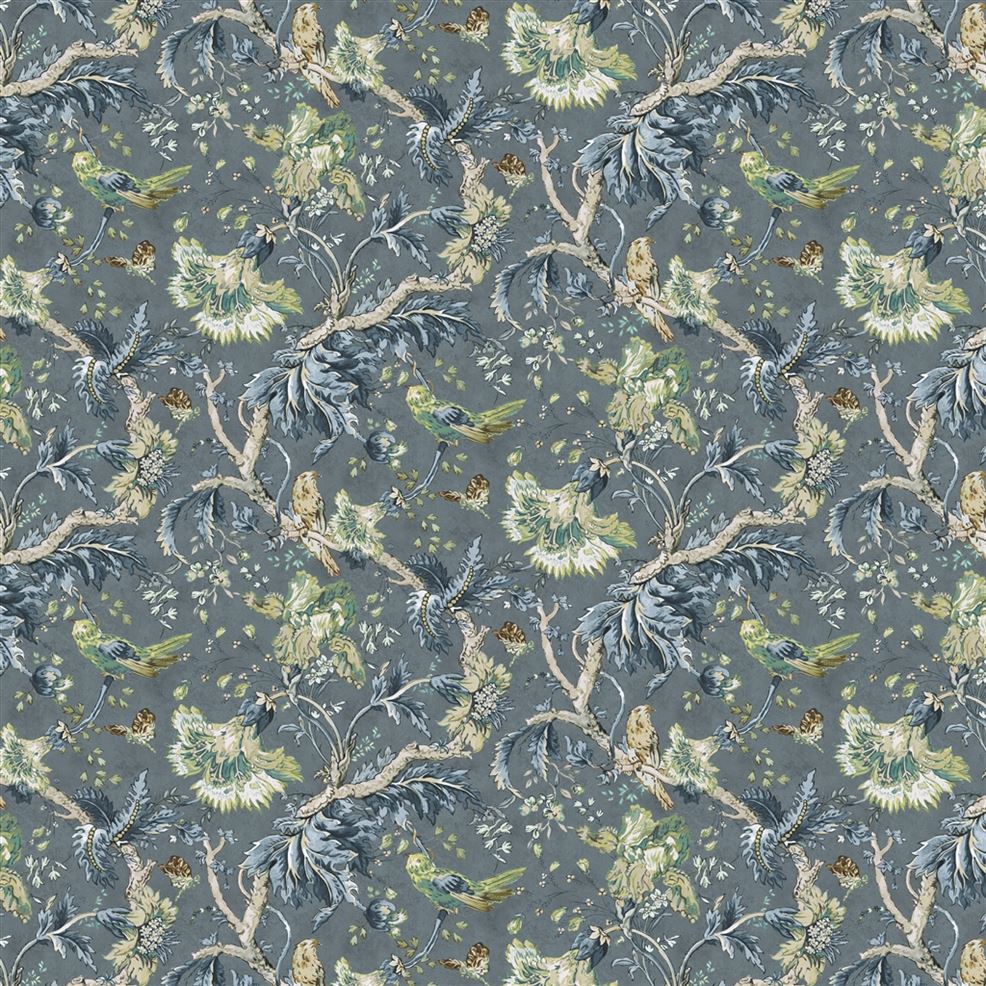 Suffolk Garden - Slate Blue fabric | English Heritage Fabrics | English ...