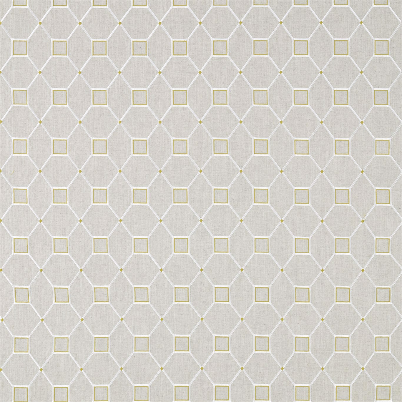Baroque Trellis - Daffodil/Linen fabric | Art Of The Garden Fabrics | Sanderson