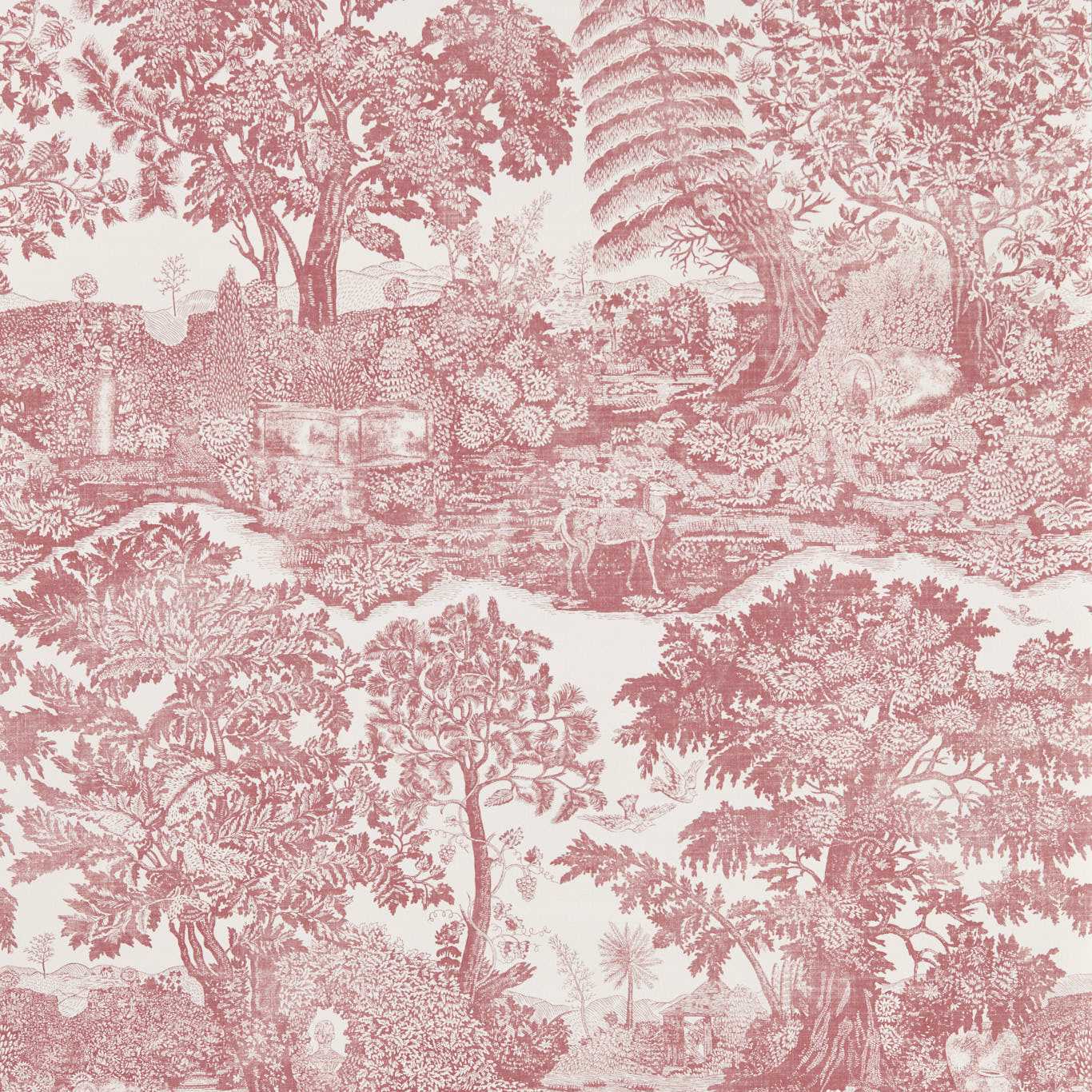 Highgrove Toile - Madder Rose wallpaper | Highgrove Wallpaper | Sanderson