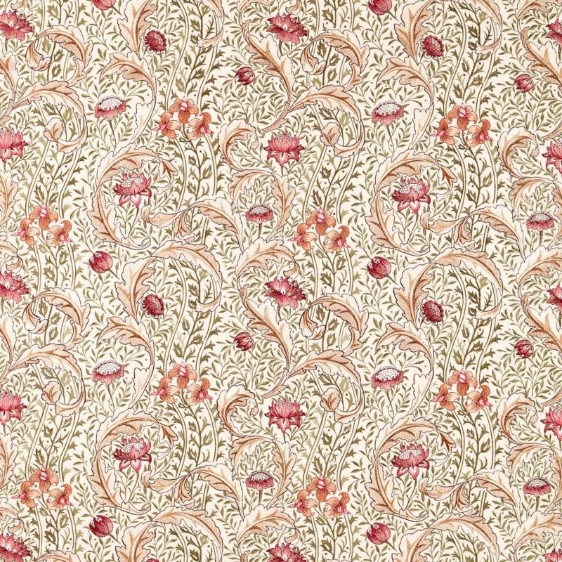 Wild Tulip & Vine Embroidery - Rose/Bayleaf fabric | The Unfinished ...