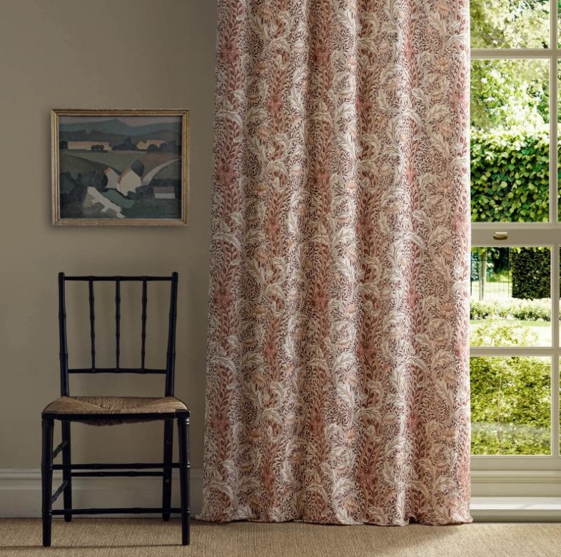 Wild Tulip & Vine - Linen/Plum fabric | The Unfinished Works Fabrics ...