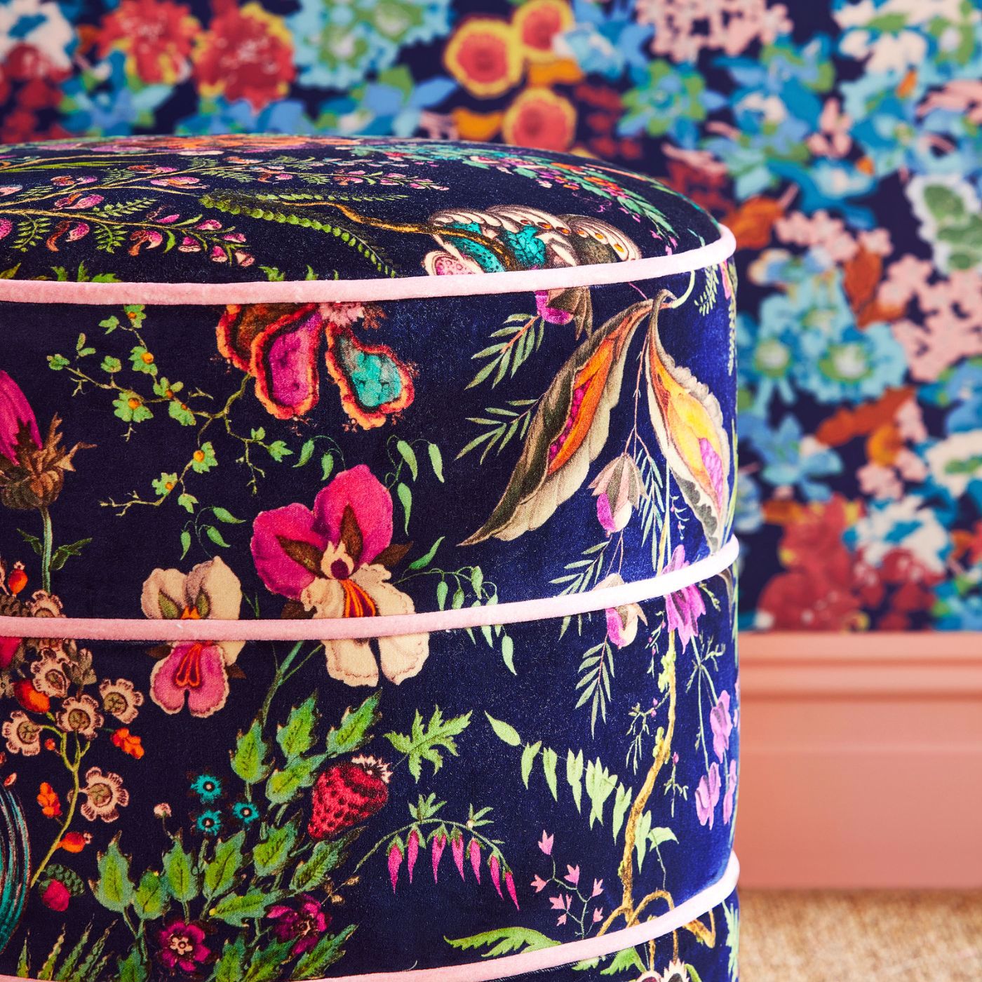 Wonderland Floral - Sapphire/Spinel/Emerald fabric | Harlequin X Sophie ...